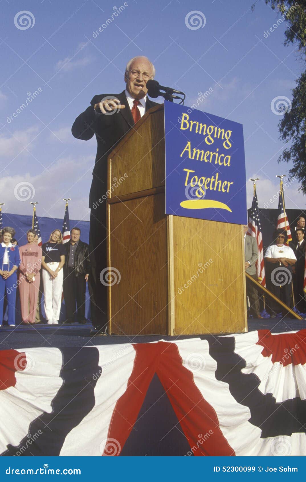 Cheney at a Bush/Cheney Campaign Rally in Costa Mesa, CA, 2000 ...