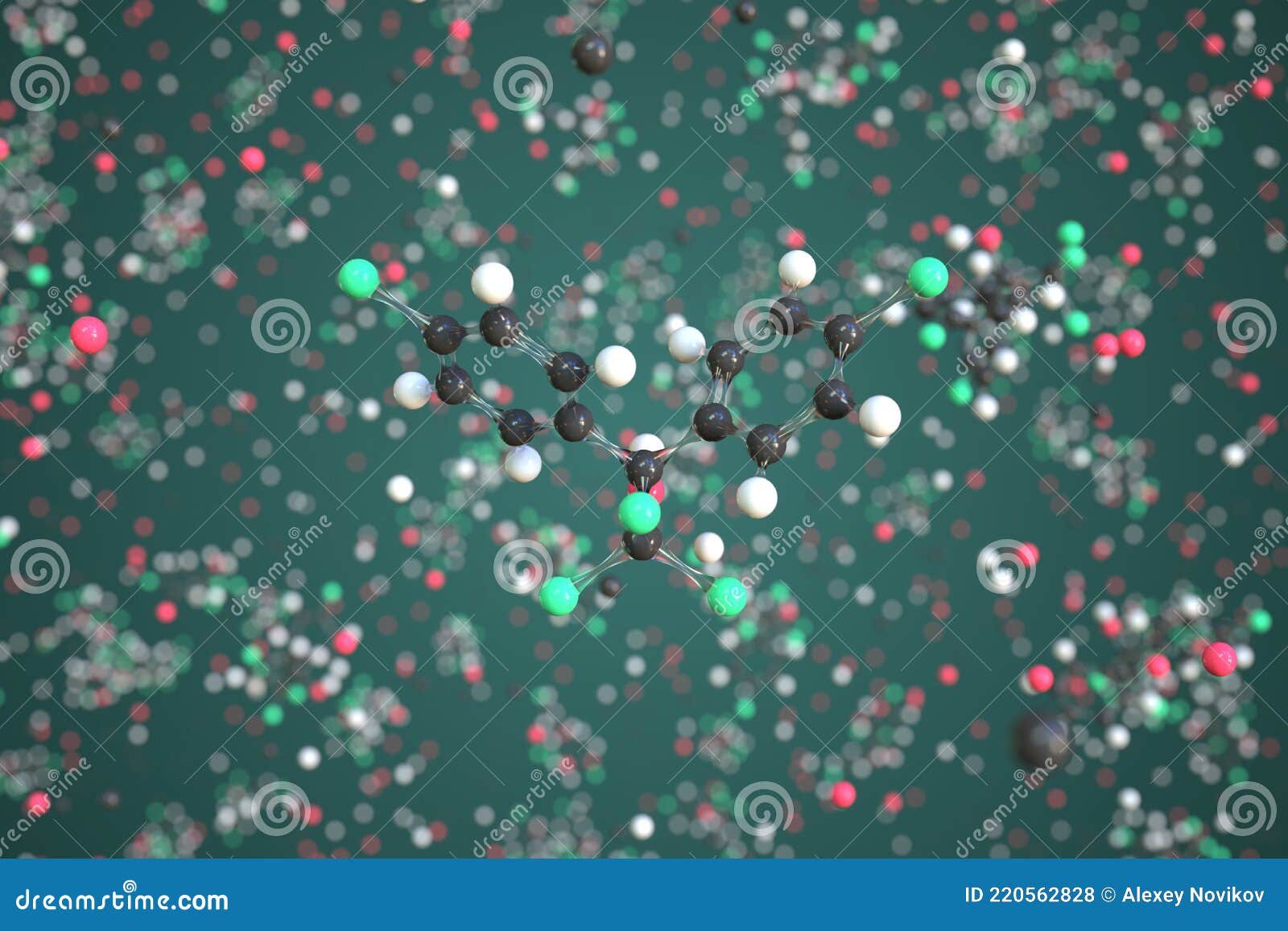Dicofol Molecule, Conceptual Molecular Model. Chemical 3d Rendering ...