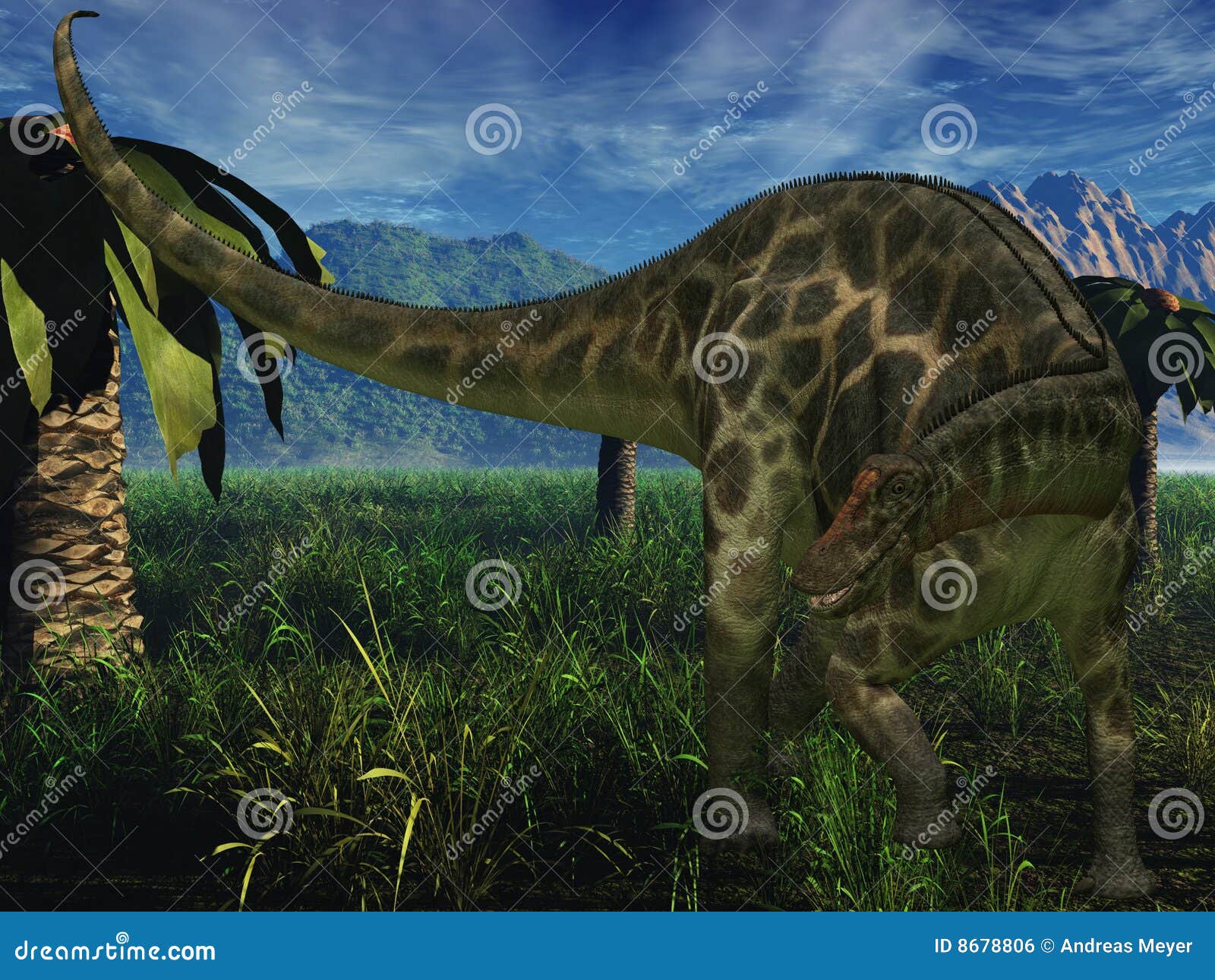Dicraeosaurus - 3D Dinosaurus Stock Illustratie - Illustration of ...