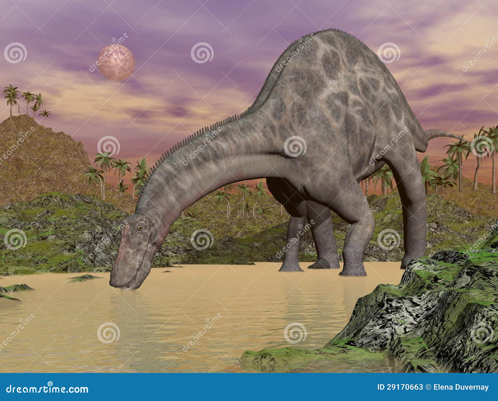 Dicraeosaurus - 3D Dinosaur Royalty-Free Stock Image | CartoonDealer ...