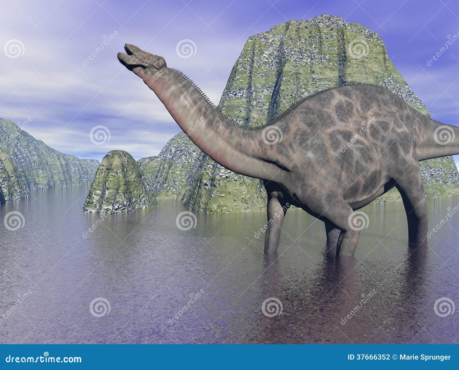 Dicraeosaurus dinosaur stock illustration. Illustration of archeology ...