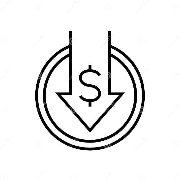 Dicrease Profits Line Icon, Concept Sign, Outline Vector Illustration, Linear Symbol. Stock ...