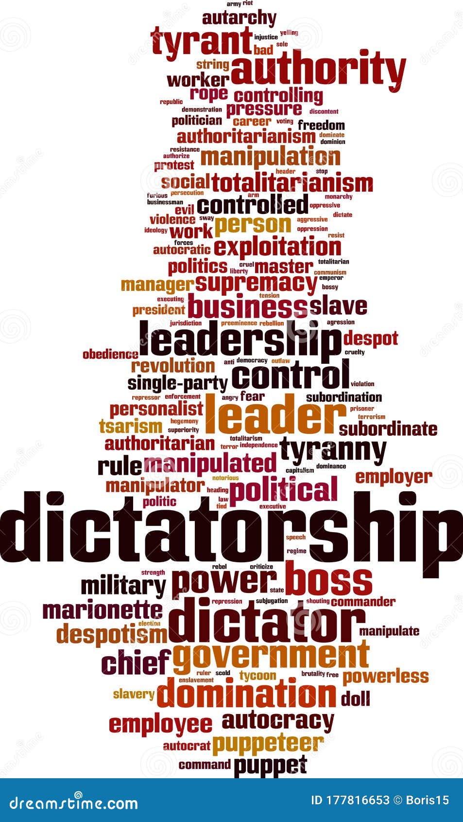 Dictatorship word cloud stock vector. Illustration of supremacy - 177816653
