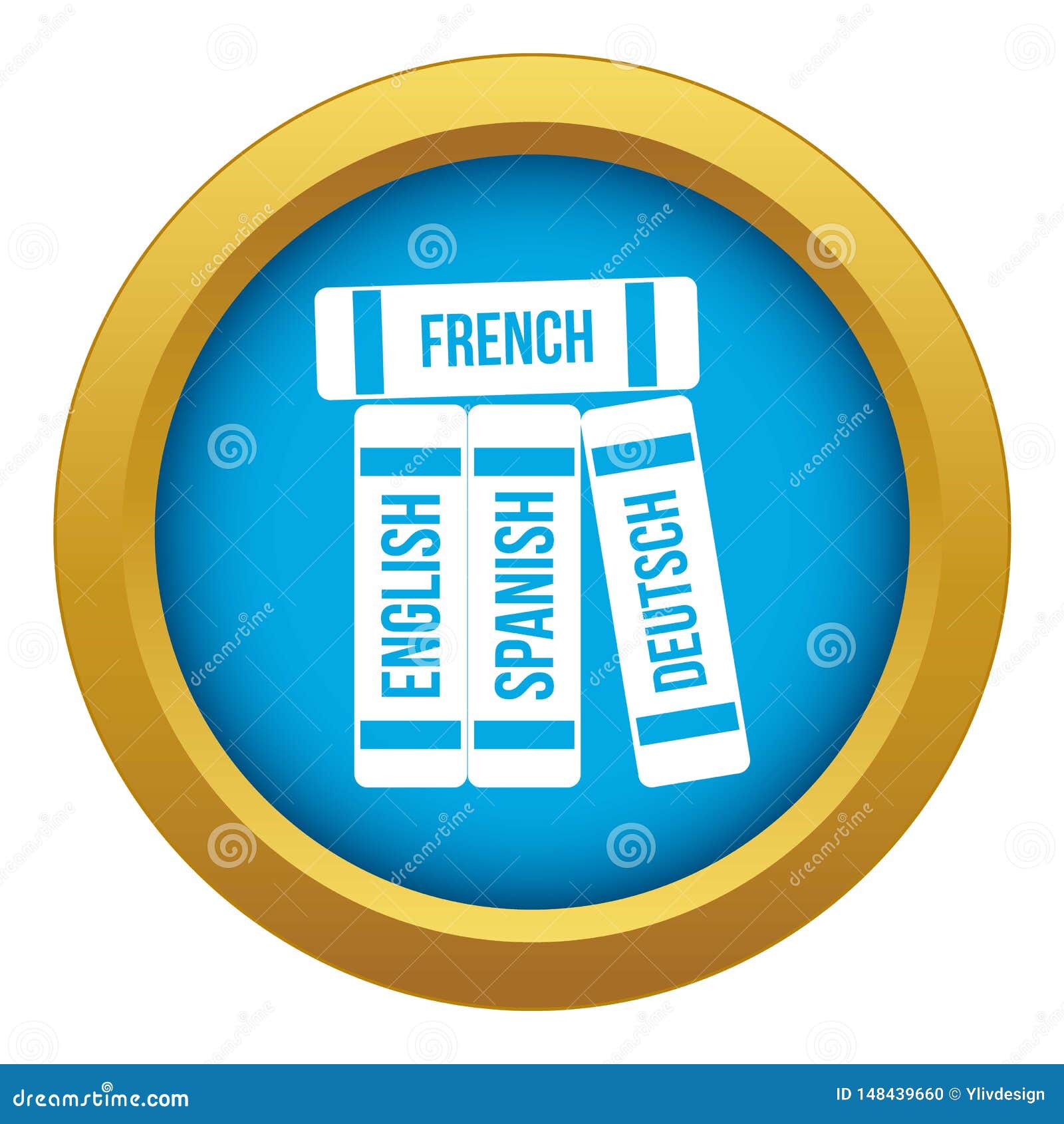 Dictionaries Icon Blue Vector Isolated Stock Vector - Illustration of ...