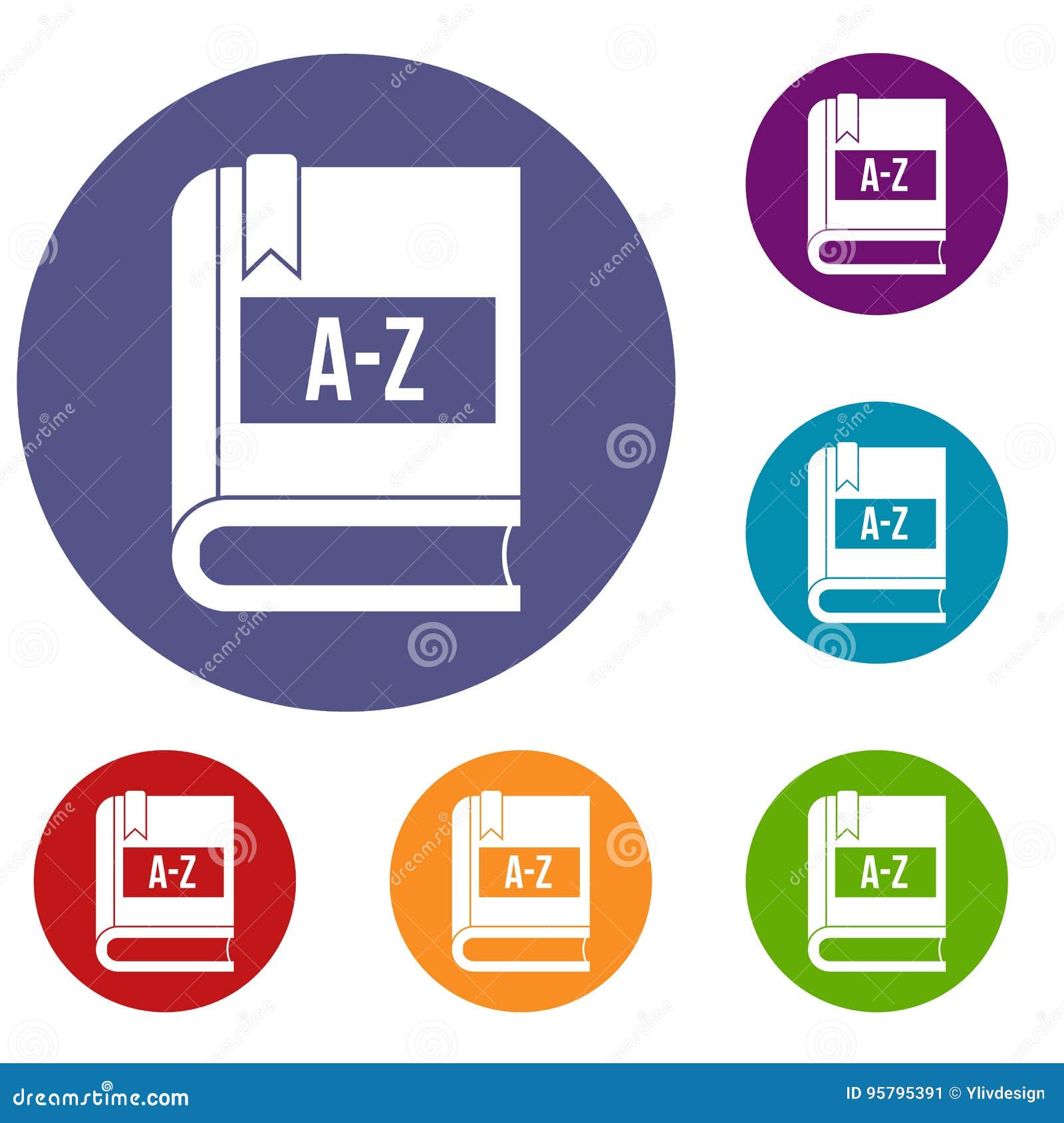 Dictionary book icons set stock vector. Illustration of definition ...