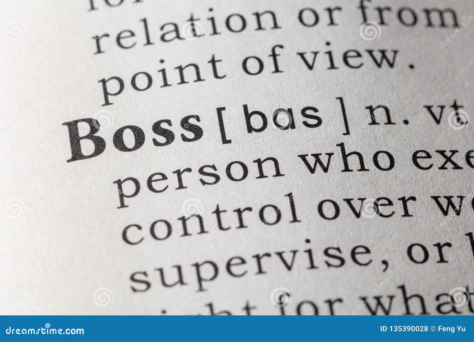 Dictionary Definition of Boss Stock Photo - Image of book, definition ...