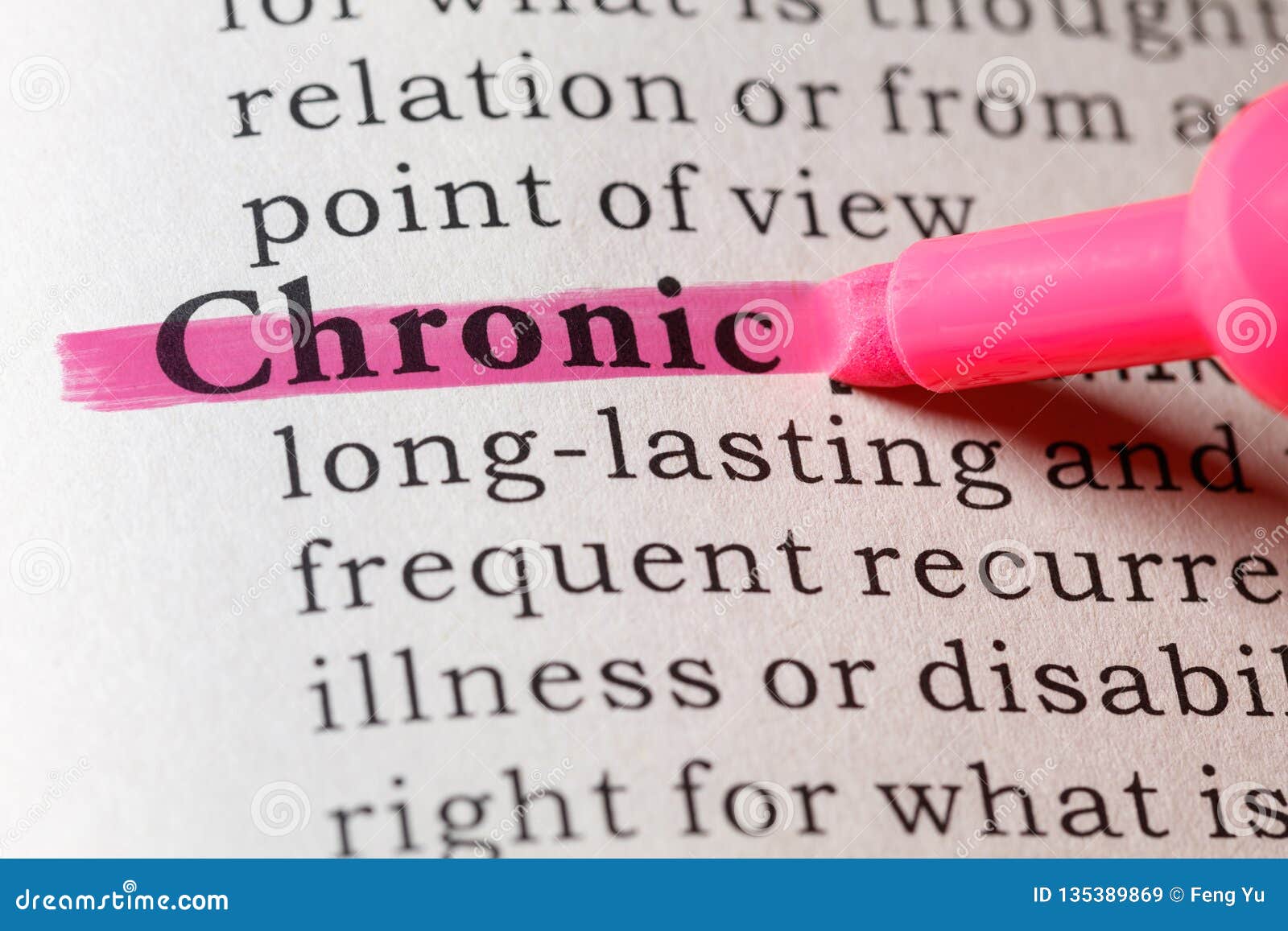Dictionary Definition of Chronic Stock Image - Image of markers ...
