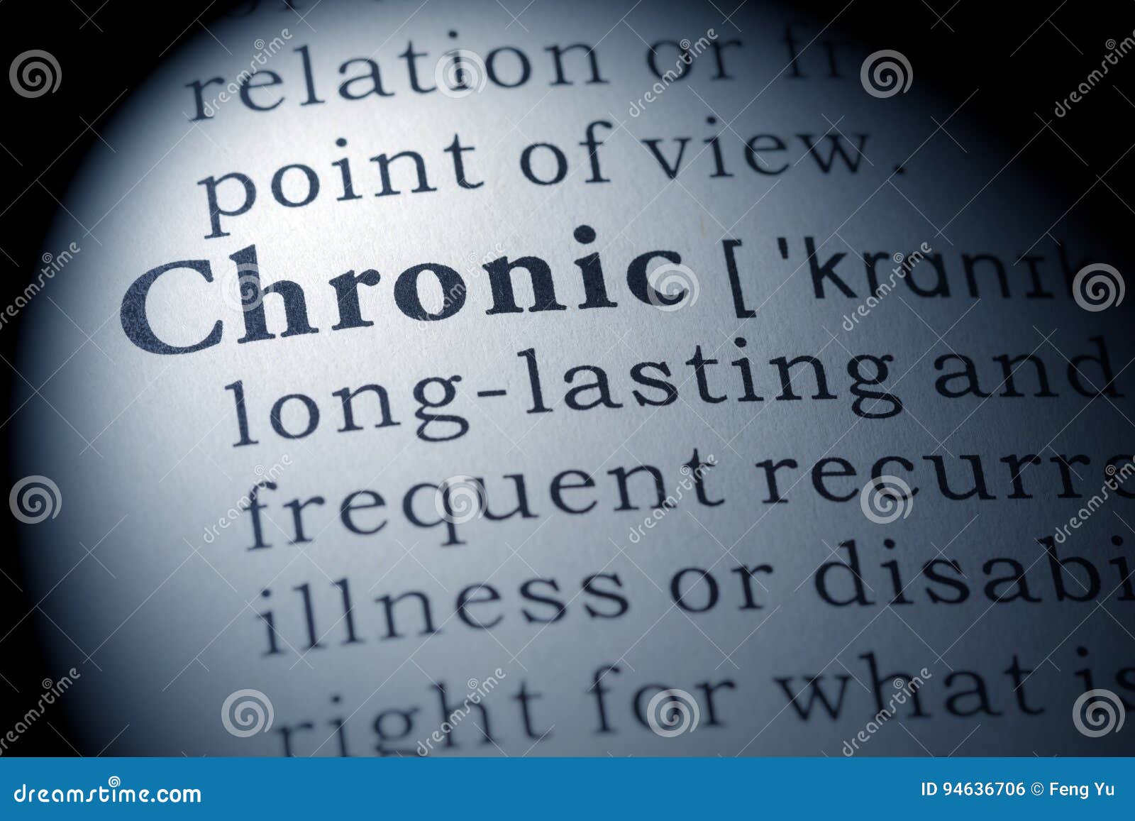 Dictionary Definition of Chronic Stock Photo - Image of dictionary ...