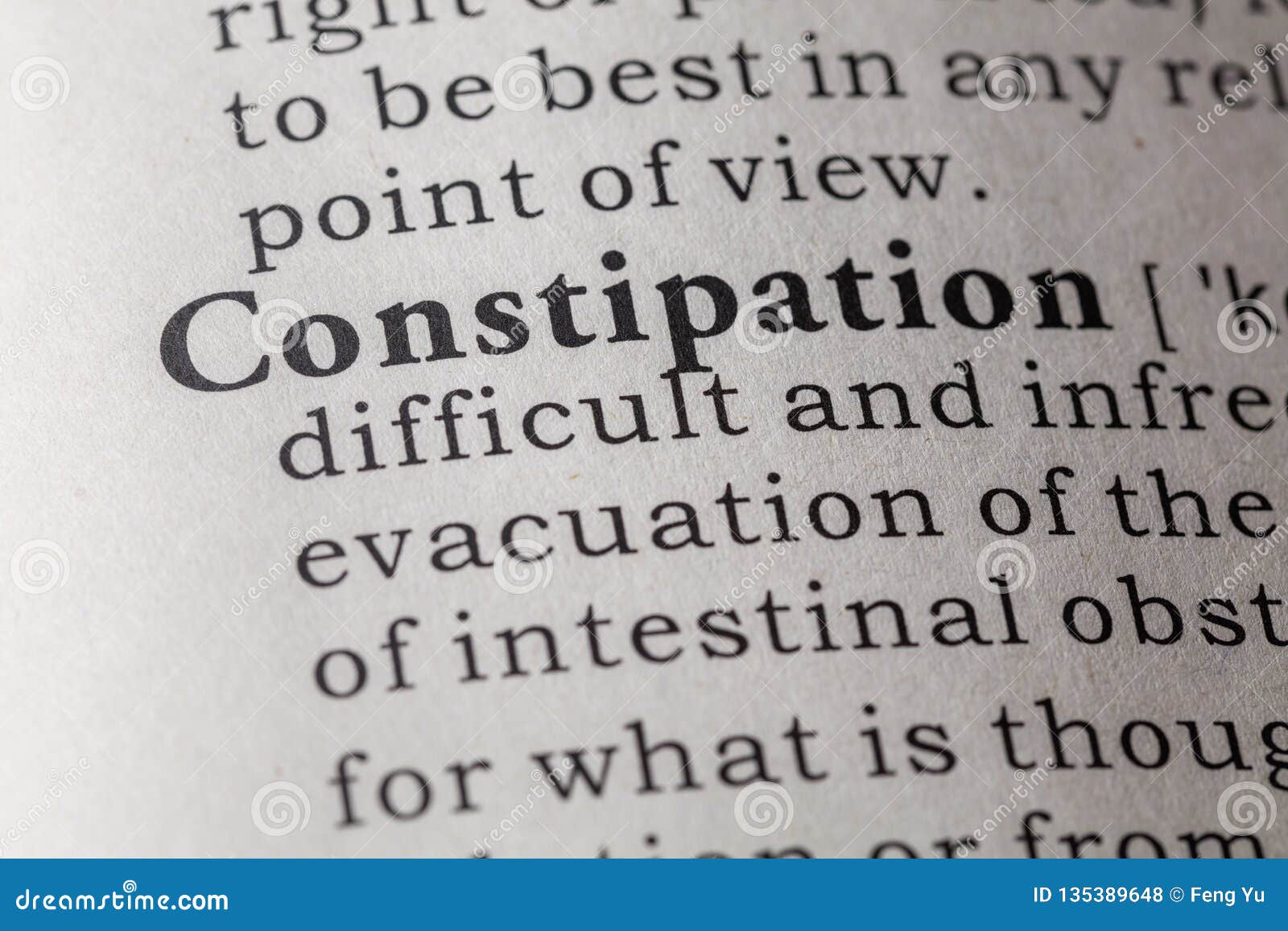 Dictionary Definition of Constipation Stock Photo - Image of book ...