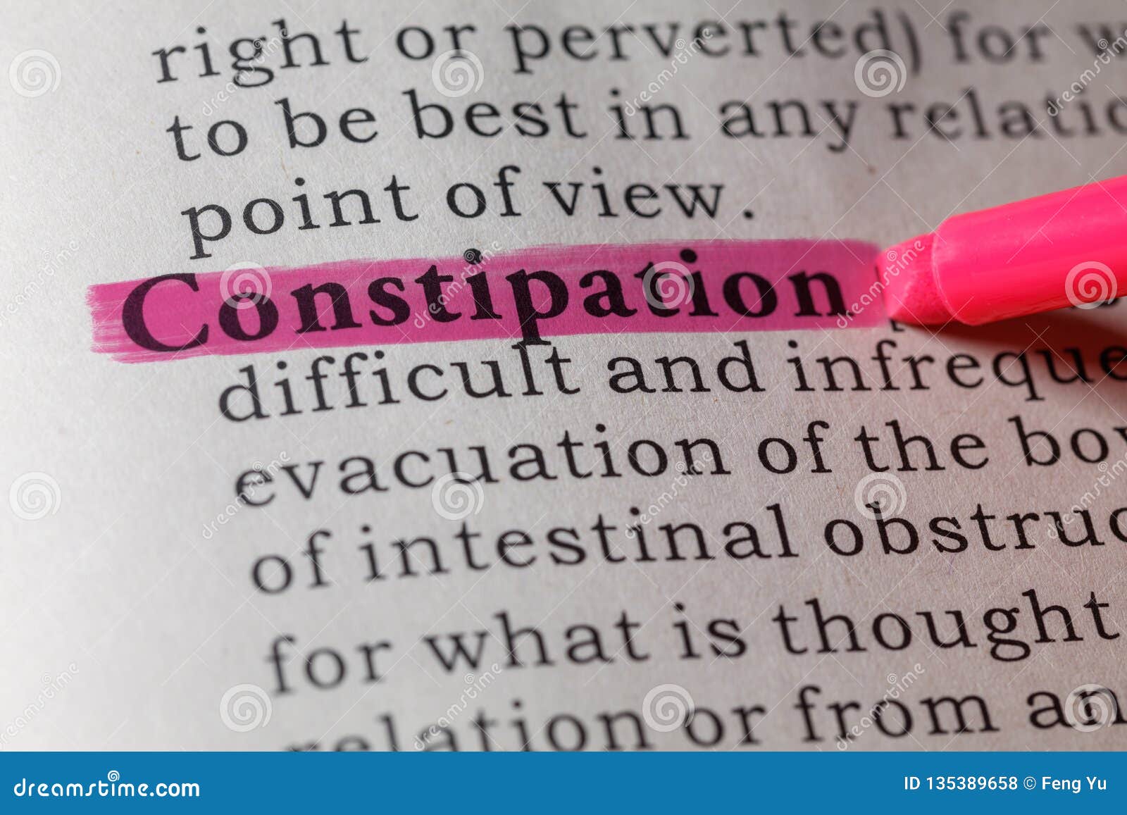 Dictionary Definition of Constipation Stock Photo - Image of ...