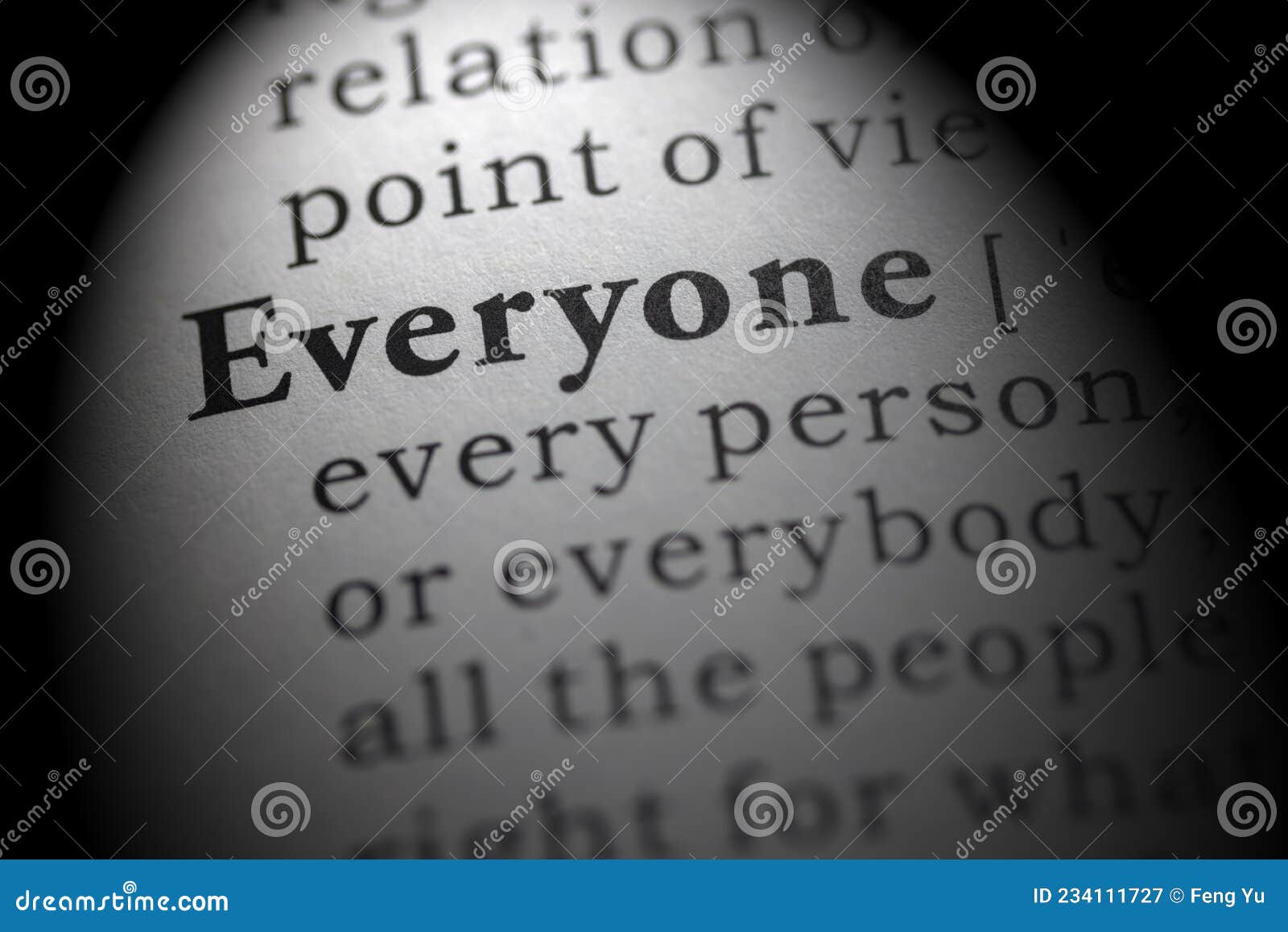 Dictionary Definition of Everyone Stock Image - Image of dictionary ...