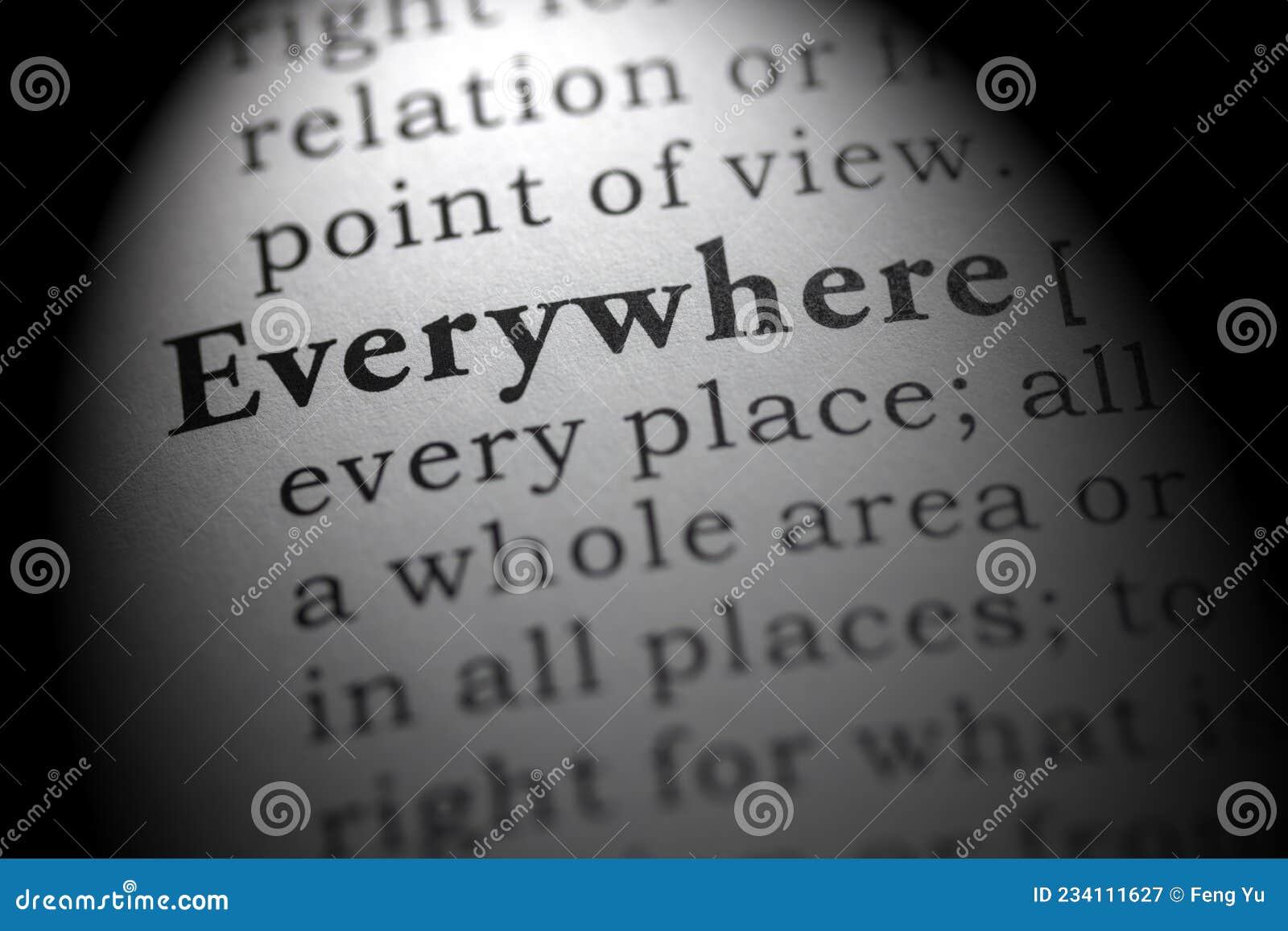 Dictionary Definition of Everywhere Stock Image - Image of concept ...