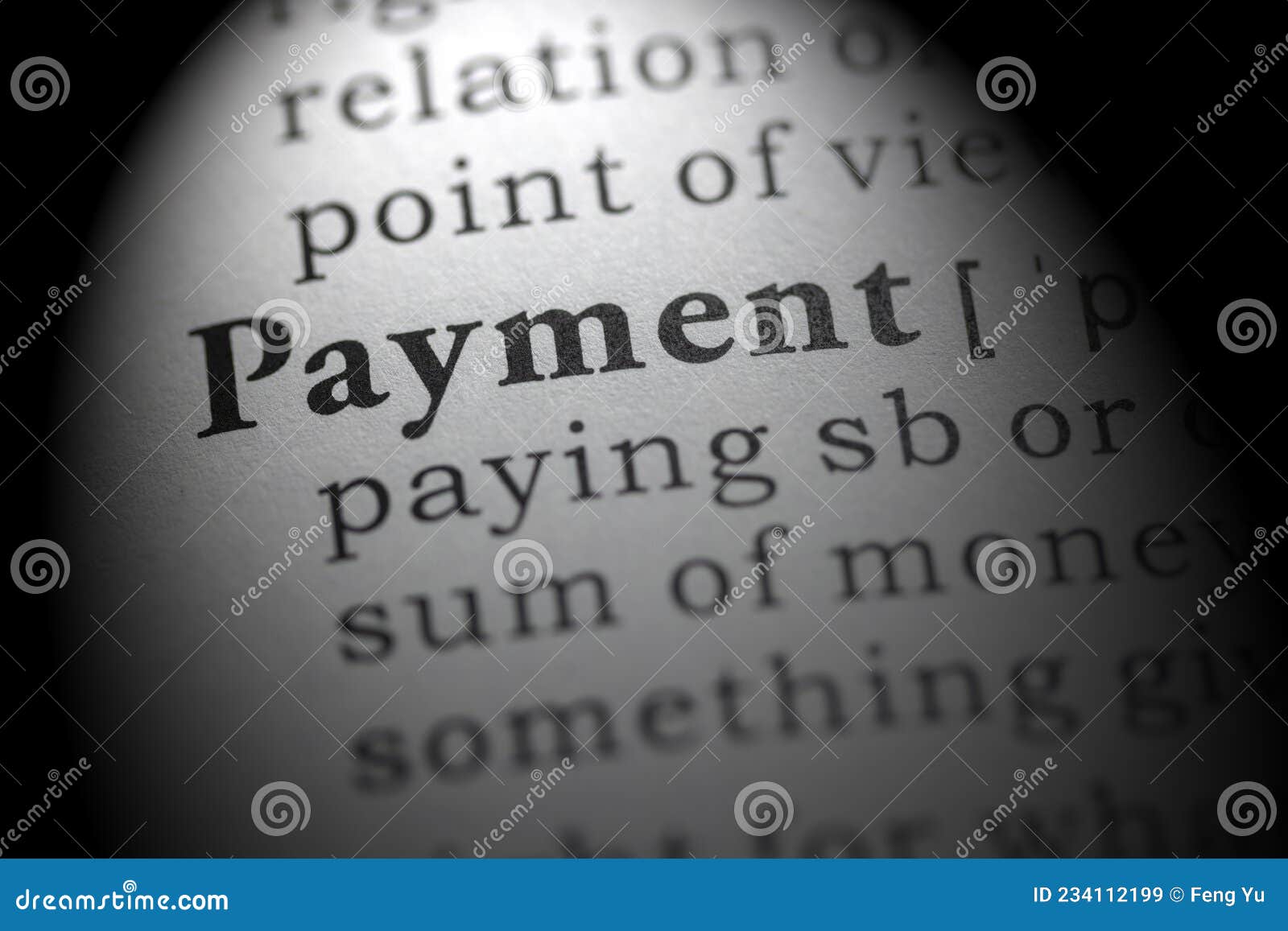 Dictionary Definition of Payment Stock Image - Image of book, printing ...