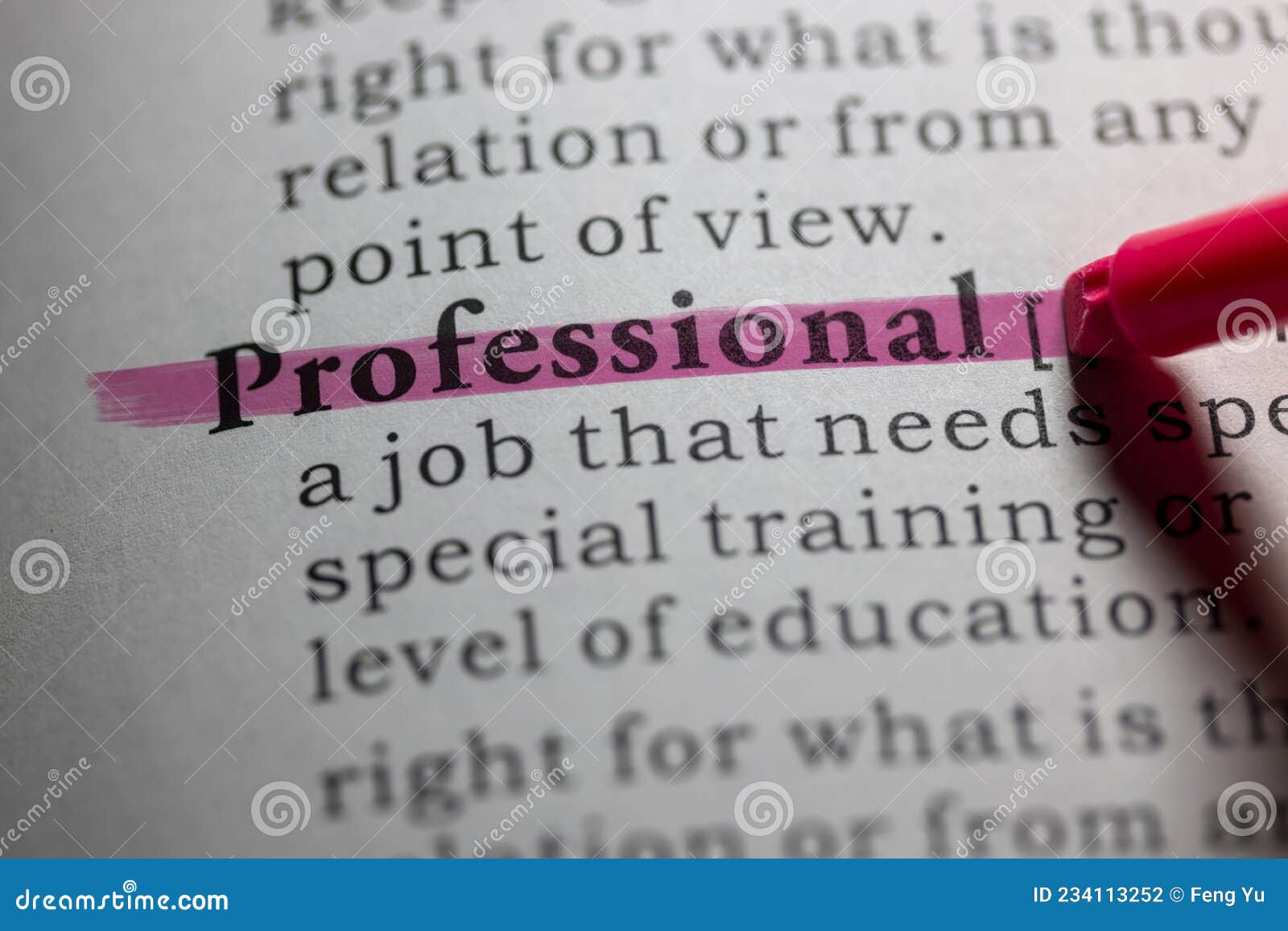 Dictionary Definition of Professional Stock Photo - Image of printing ...