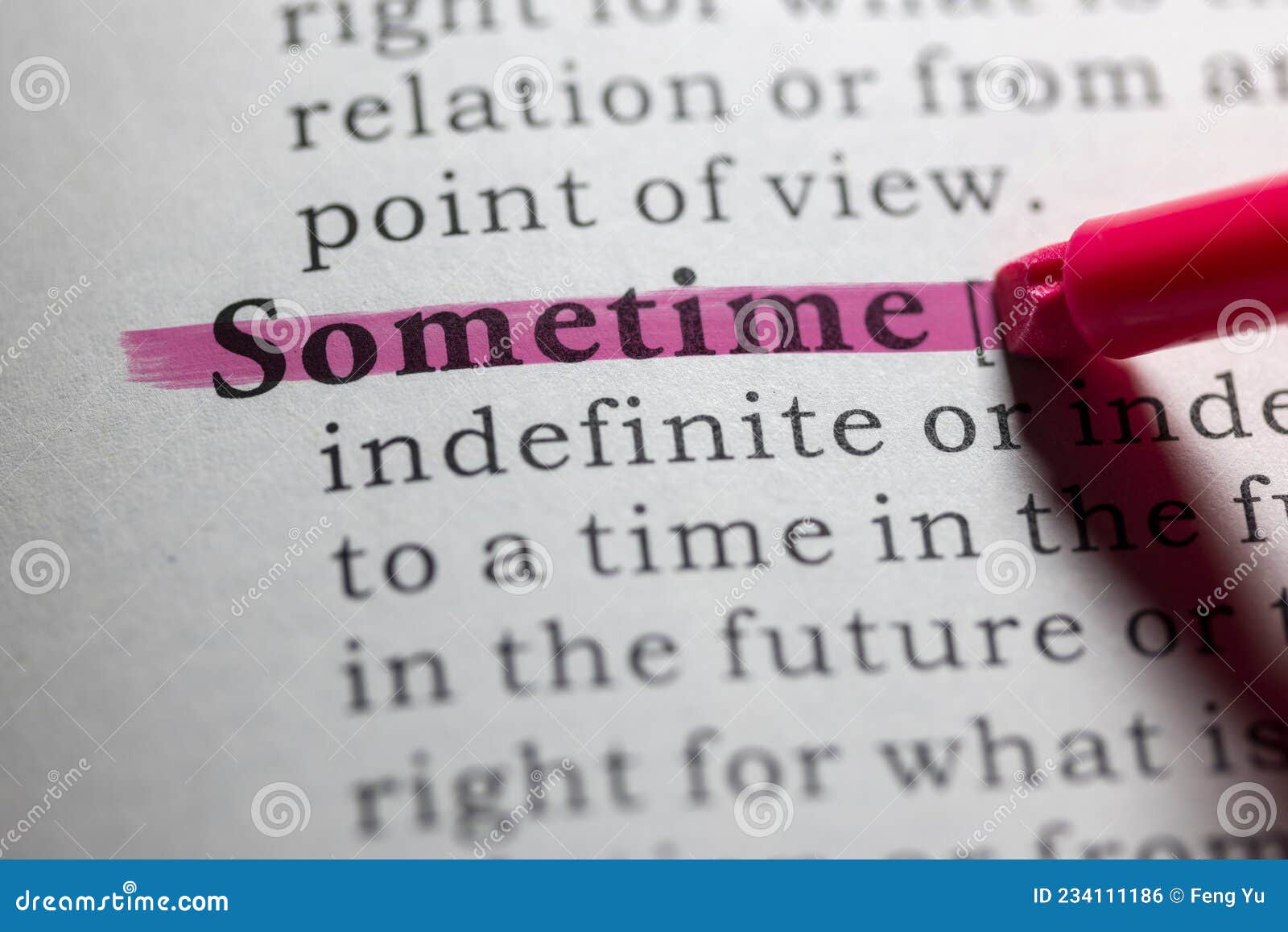 Dictionary Definition of Sometime Stock Photo - Image of macro, markers ...