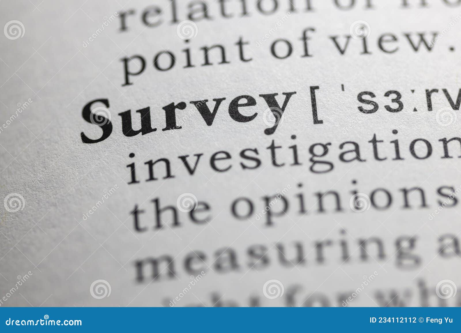 Dictionary Definition of Survey Stock Photo - Image of dictionary ...