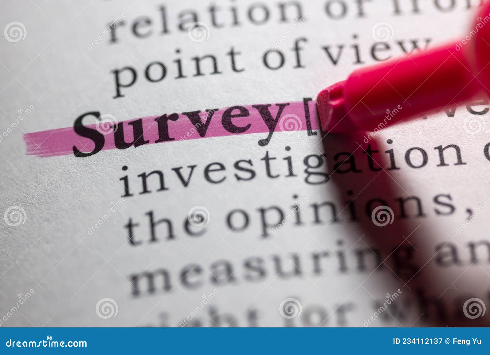 Dictionary Definition of Survey Stock Image - Image of dictionary ...