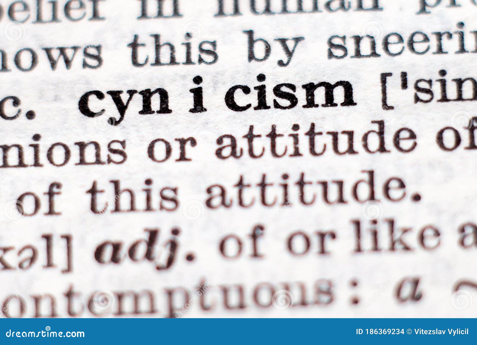 Cynicism. Word Written On A Piece Of Paper, Cork Board Background ...