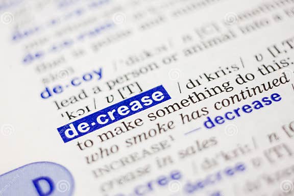 Dictionary Definition of Word Decrease in Blue Stock Image - Image of ...