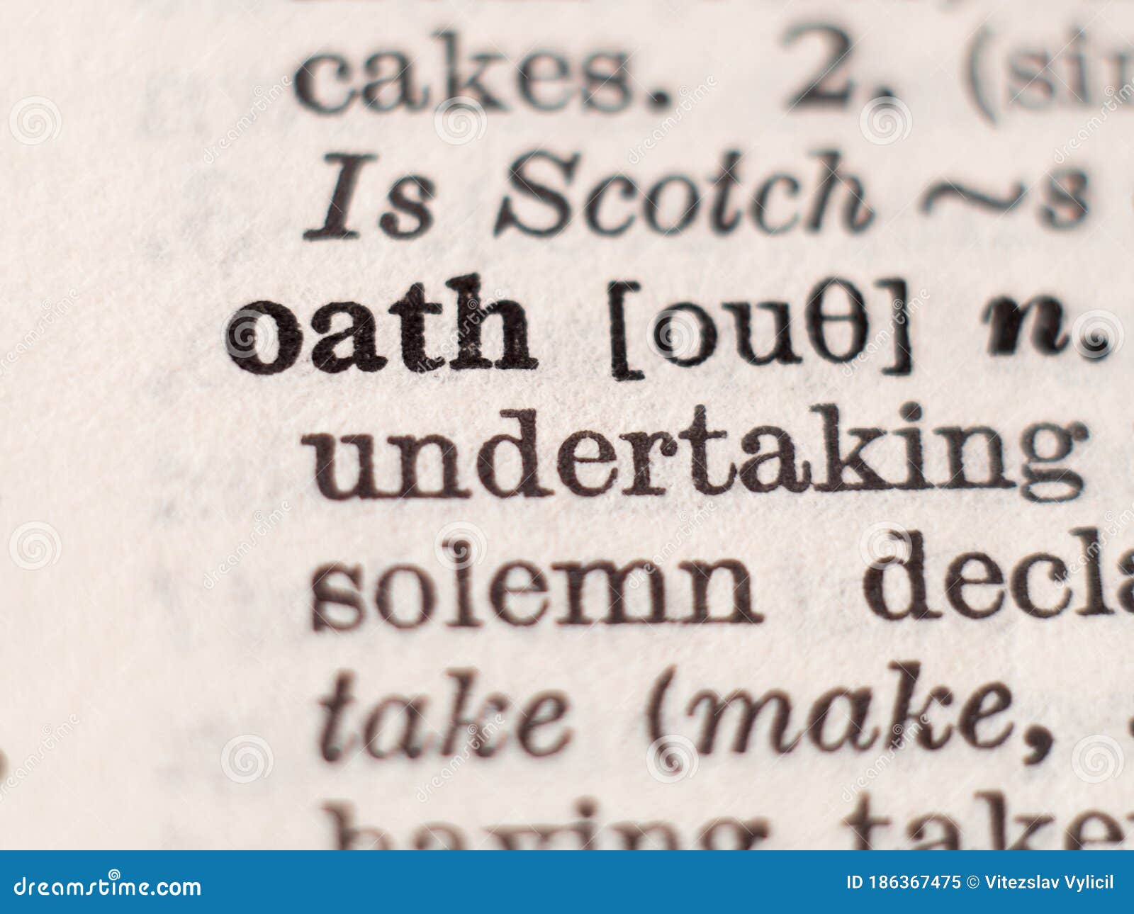 Dictionary Definition of Word Oath Stock Image - Image of concept ...