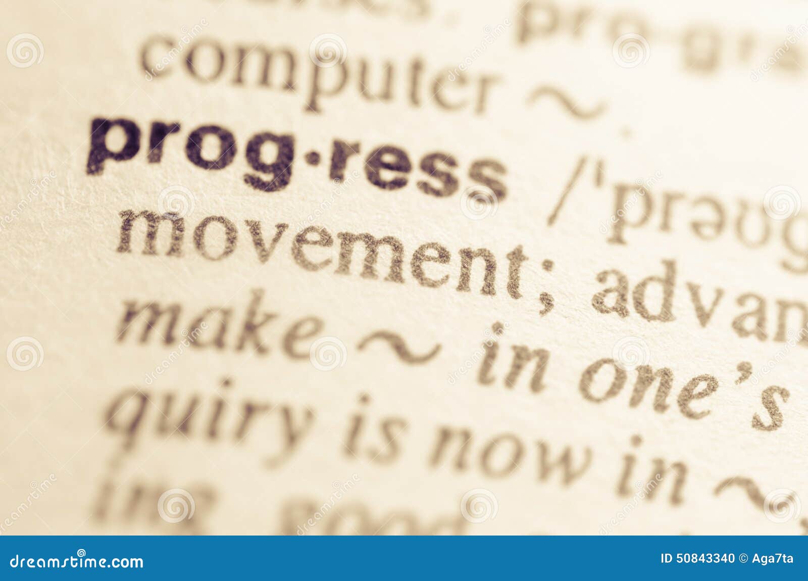 Dictionary Definition of Word Progress Stock Photo - Image of ...