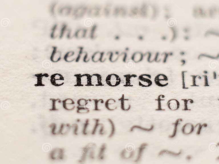 Dictionary Definition of Word Remorse Stock Image - Image of selective ...