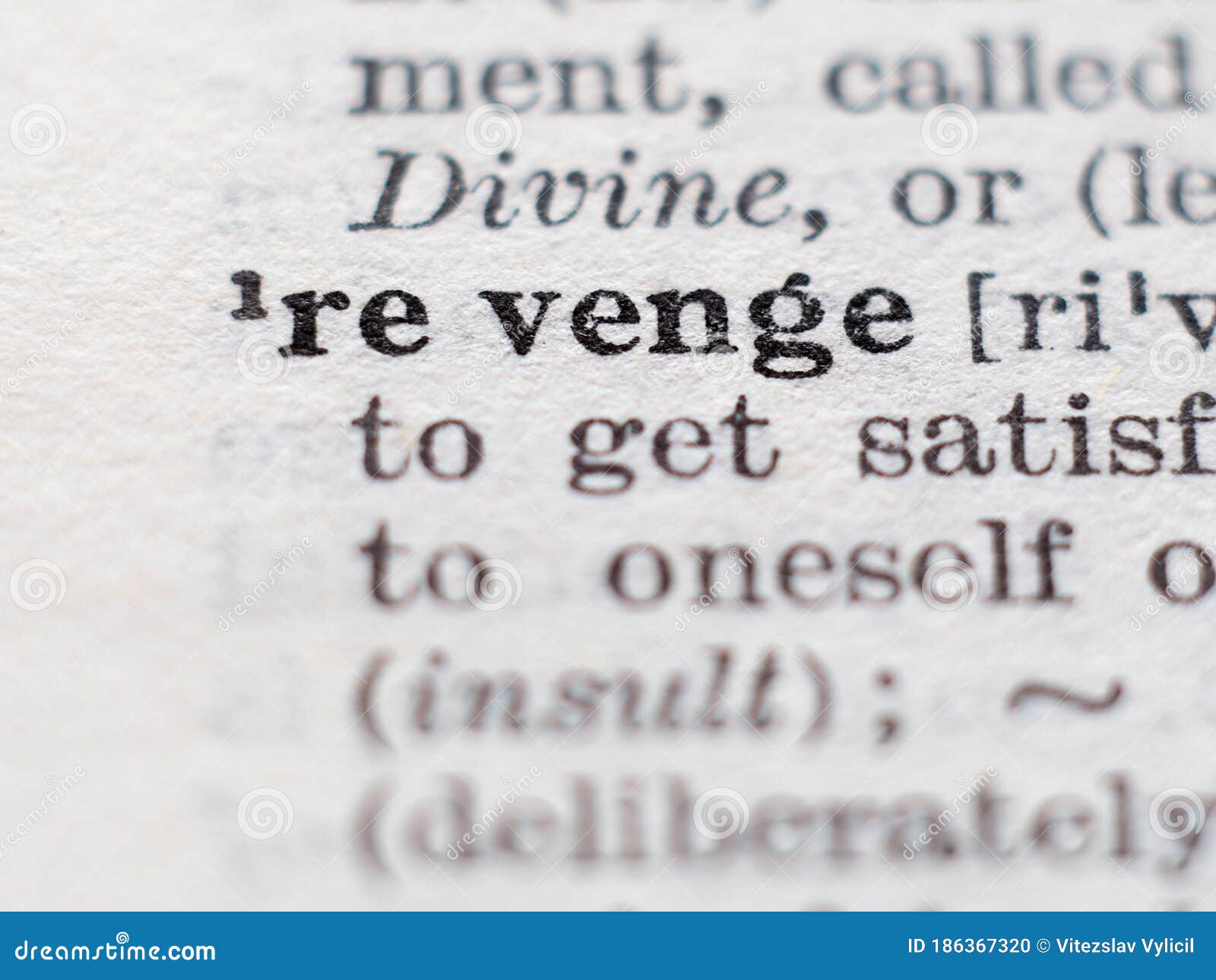 Dictionary Definition of Word Revenge Stock Photo - Image of ...