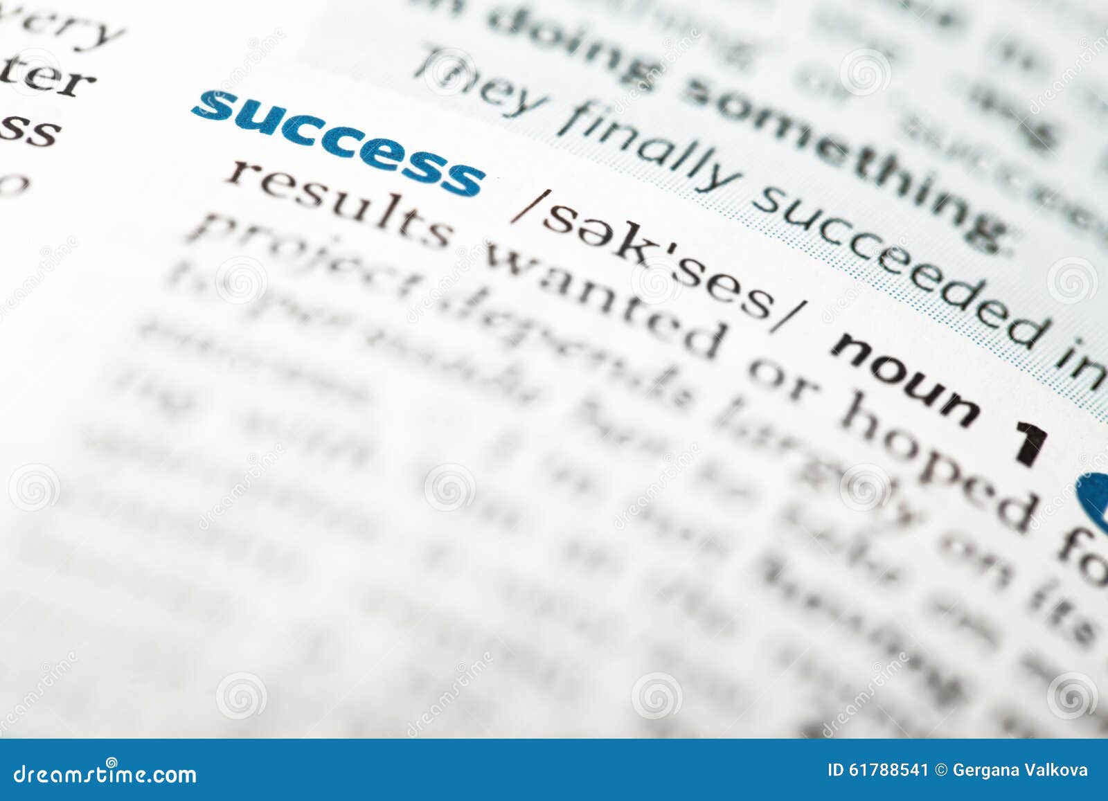 Dictionary Definition of the Word Success Stock Image - Image of ...