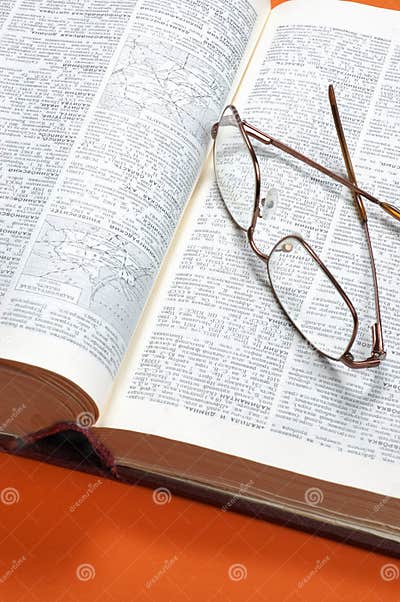 Dictionary and glasses stock photo. Image of studying - 4866092