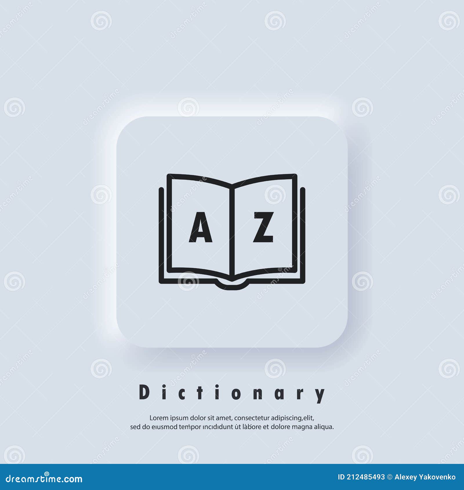 Dictionary Icon. Glossary. Badge With Book. Dictionary Logo. Library ...