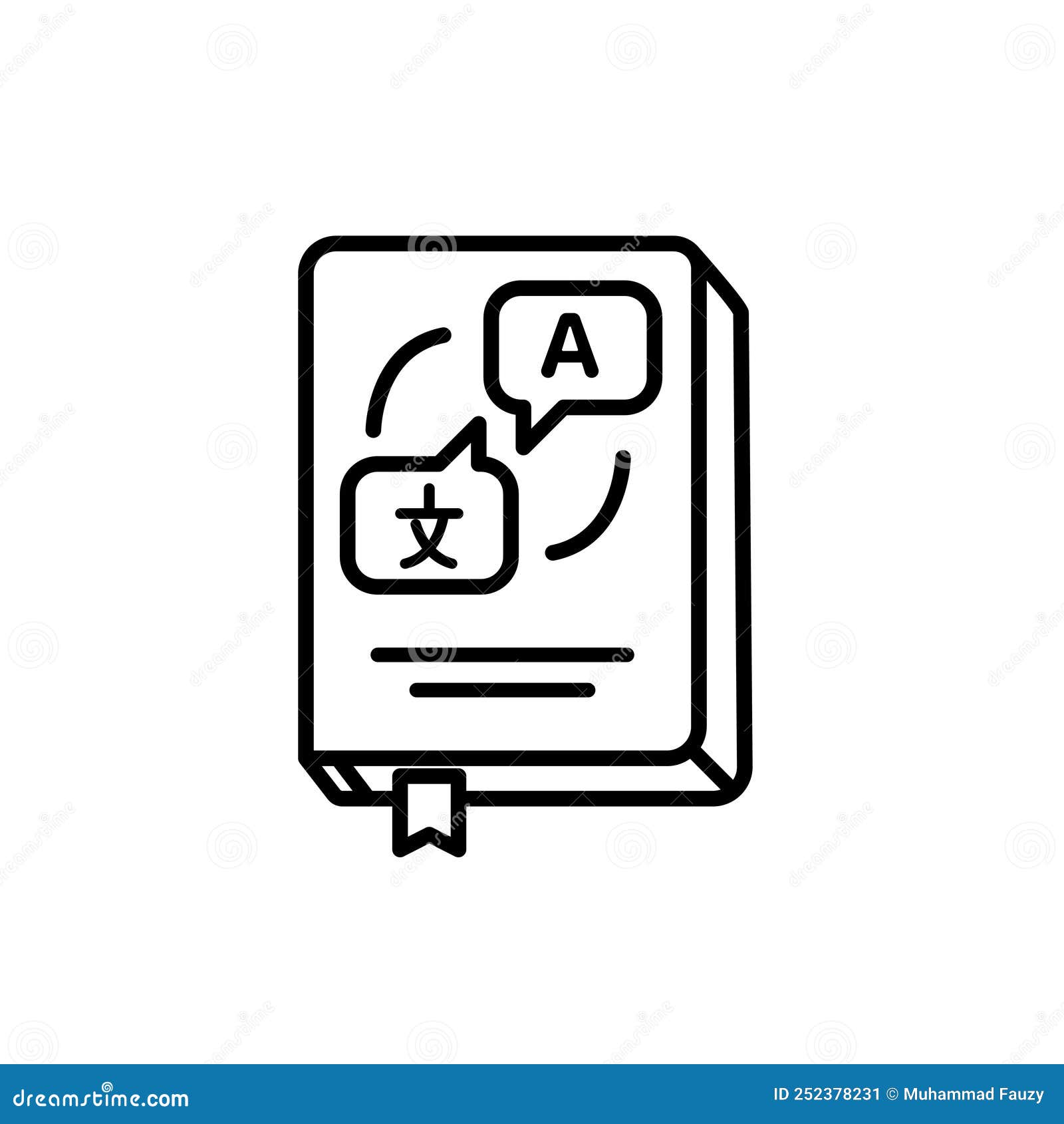 Dictionary Icon in Linear Style Stock Vector - Illustration of ...