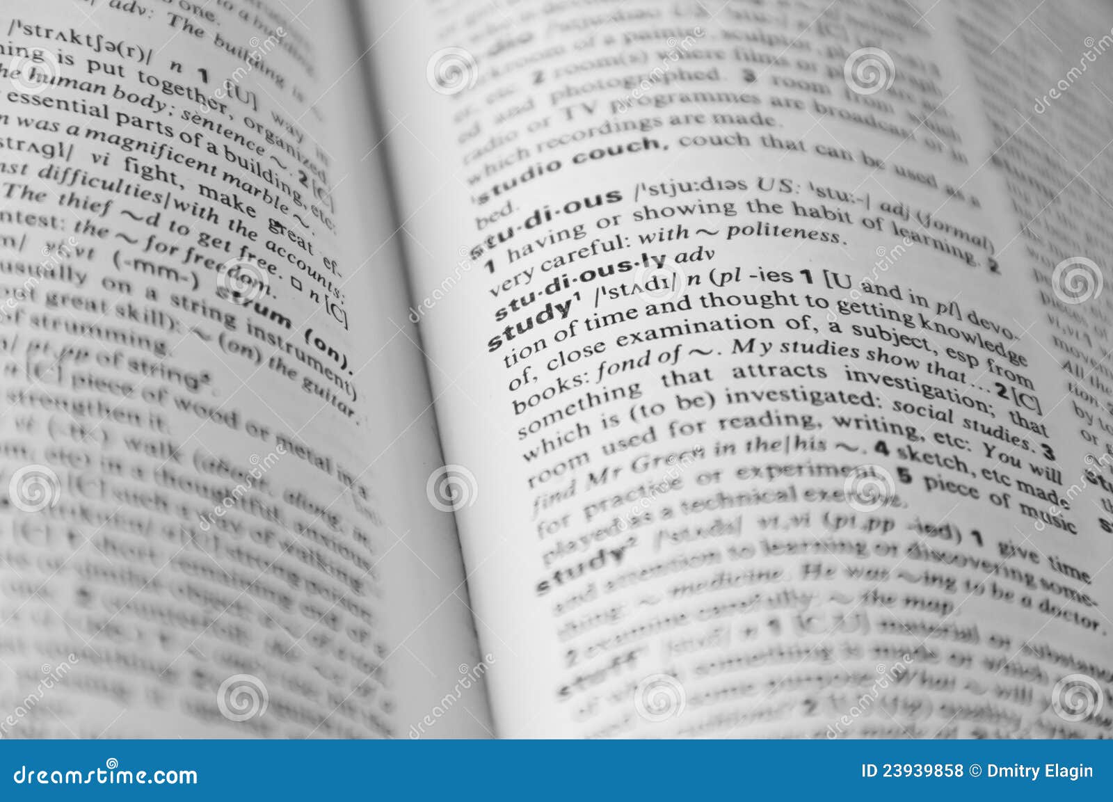 Dictionary Page with Word in Focus Stock Photo - Image of letters ...
