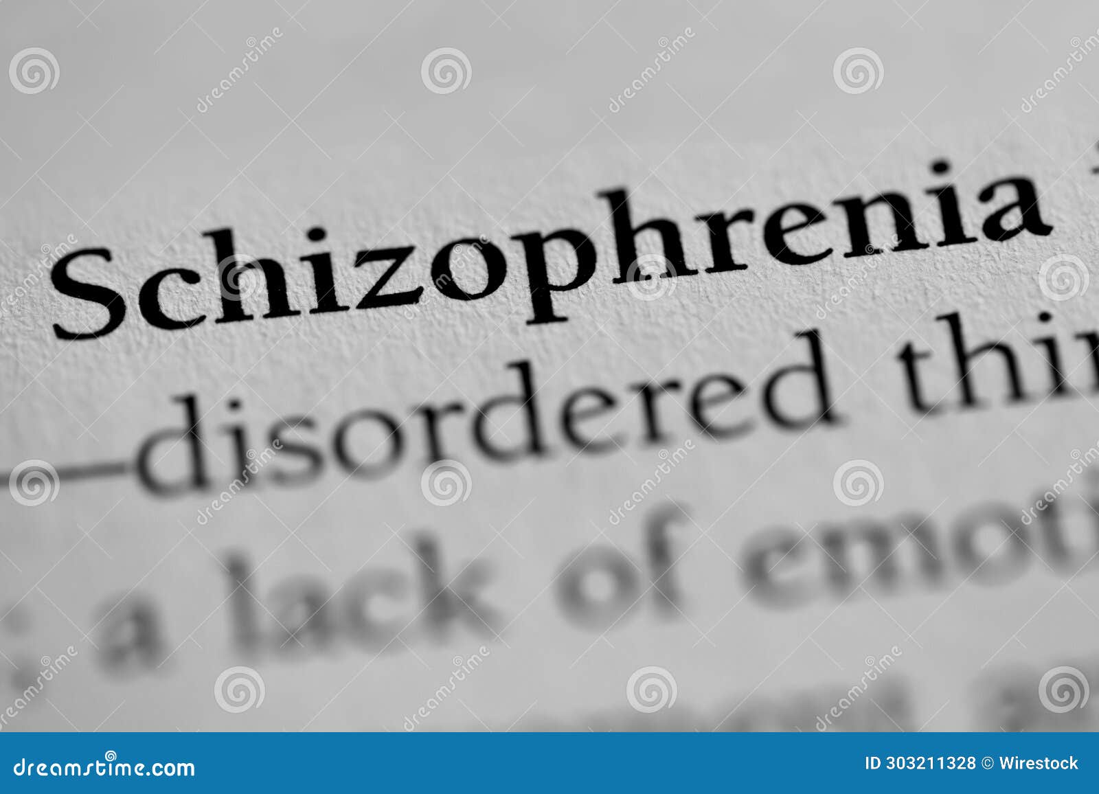 Dictionary with the Psychological Behavior Disorder Term "Schizophrenia ...