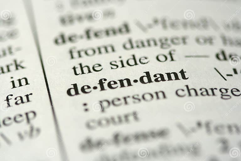 Dictionary Word - Defendant Stock Image - Image of lawyer, definition ...