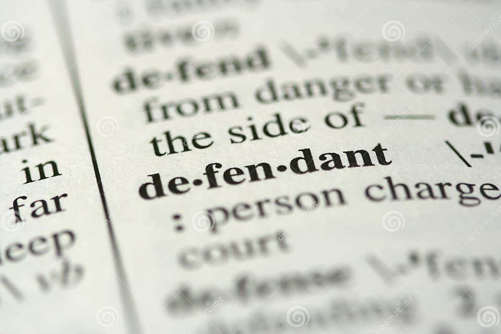 Dictionary Word - Defendant Stock Image - Image of lawyer, definition ...