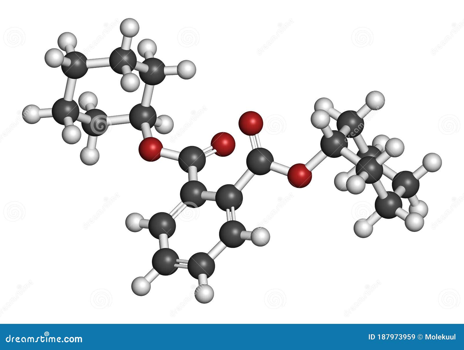 Dicyclohexyl Phthalate DCP Plasticizer Molecule. 3D Rendering. Atoms ...