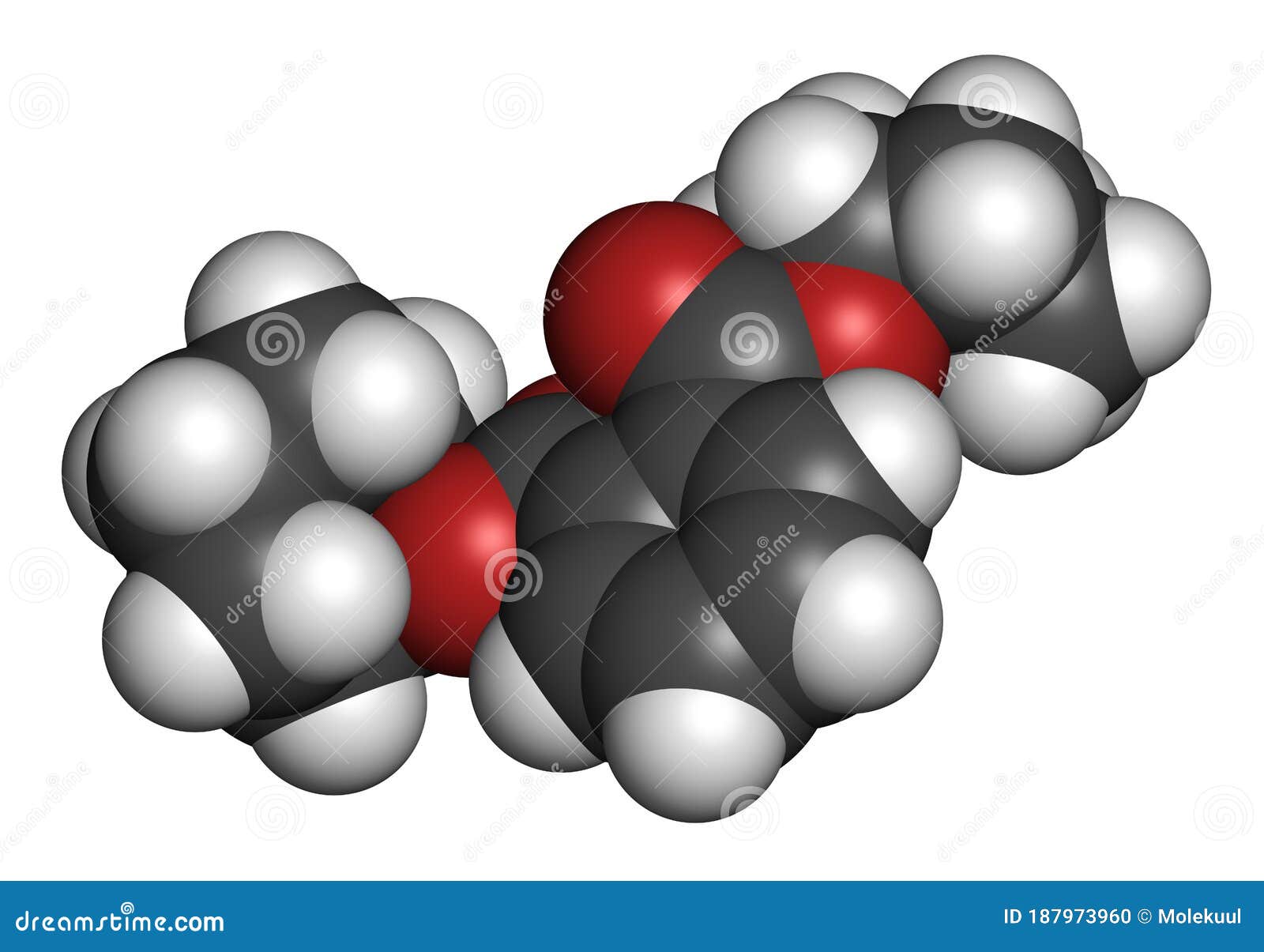 Dicyclohexyl Phthalate DCP Plasticizer Molecule. 3D Rendering. Atoms ...