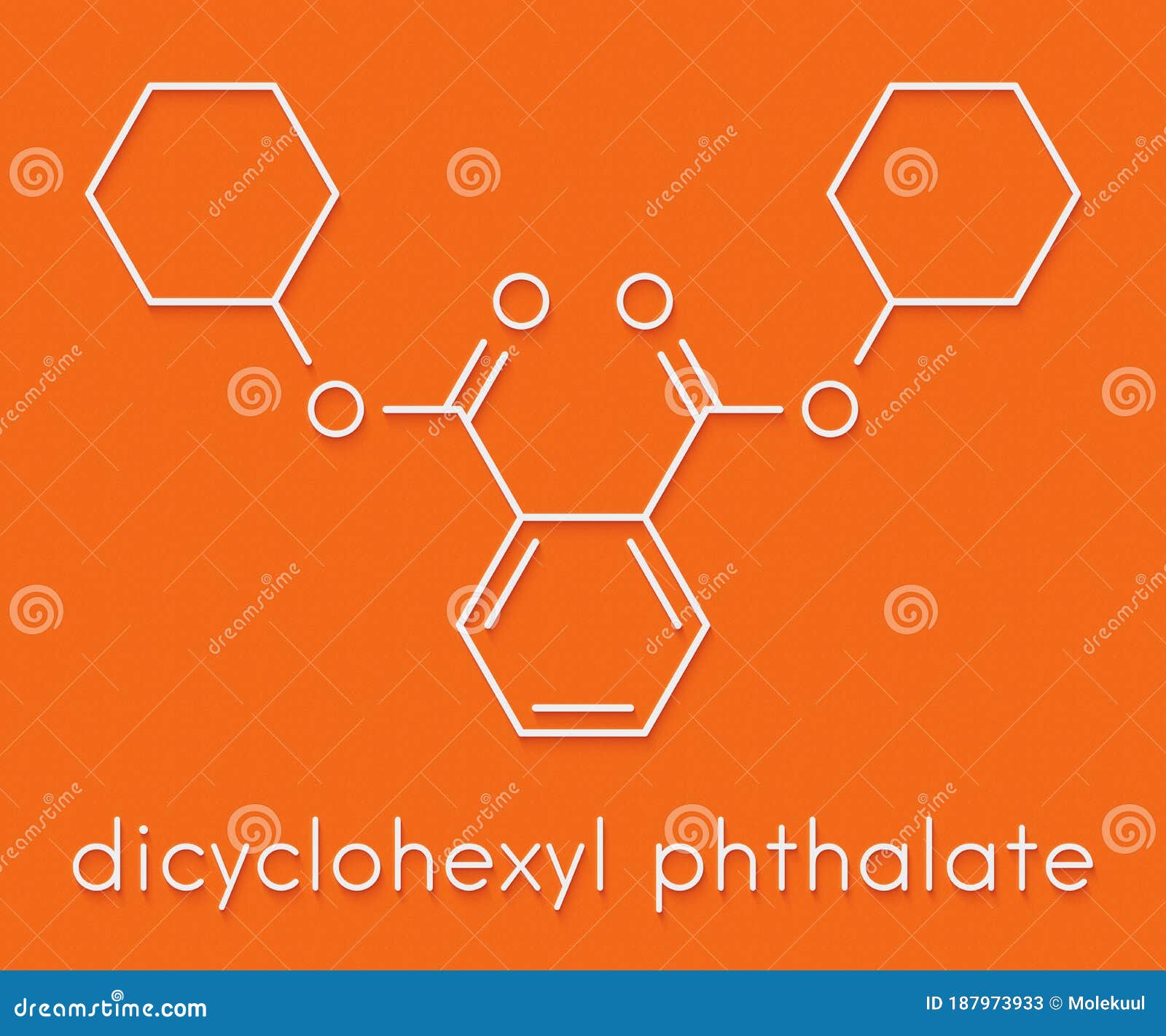 Dicyclohexyl Phthalate DCP Plasticizer Molecule. 3D Rendering. Atoms ...