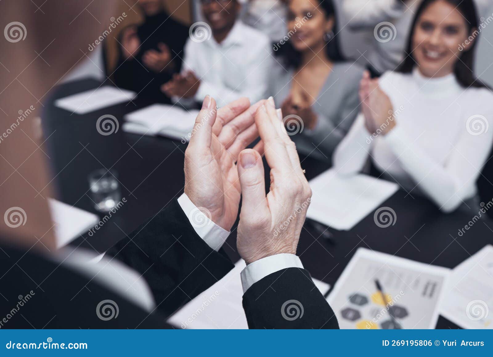 We Did a Great Job. a Group of Colleagues Applauding a Job Well Done ...