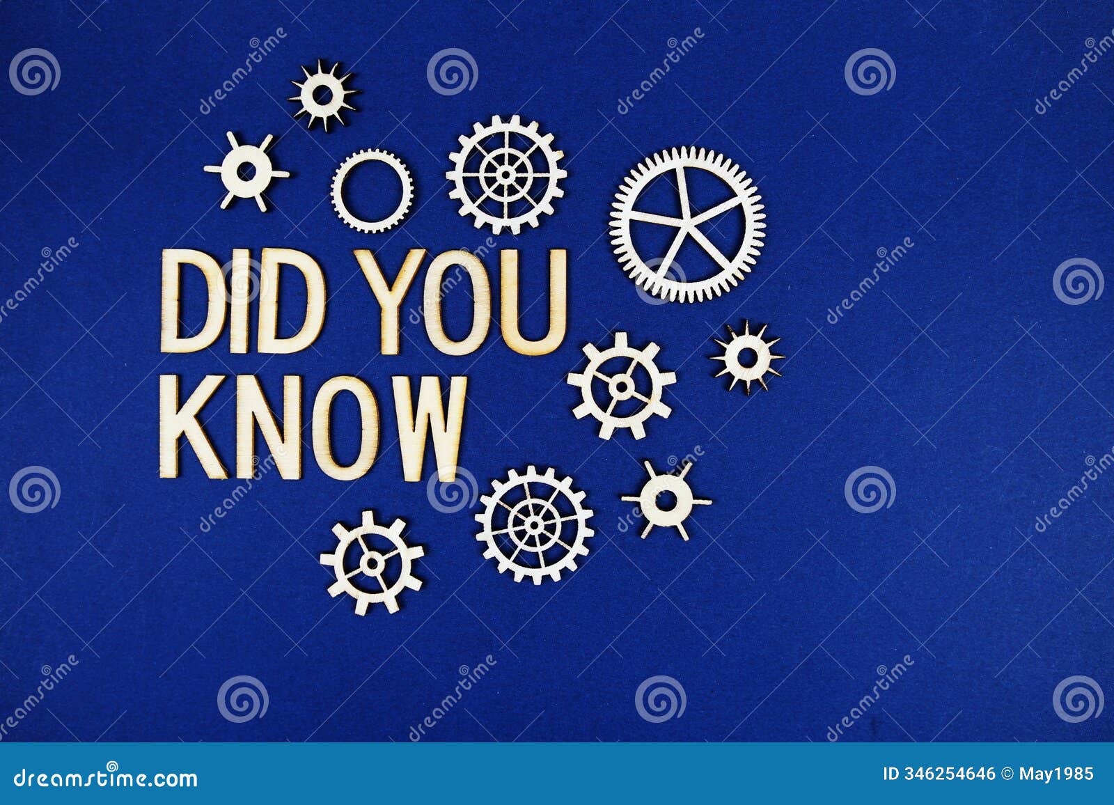 Did You Know Alphabet Letters With Gears Element On Navy Blue ...