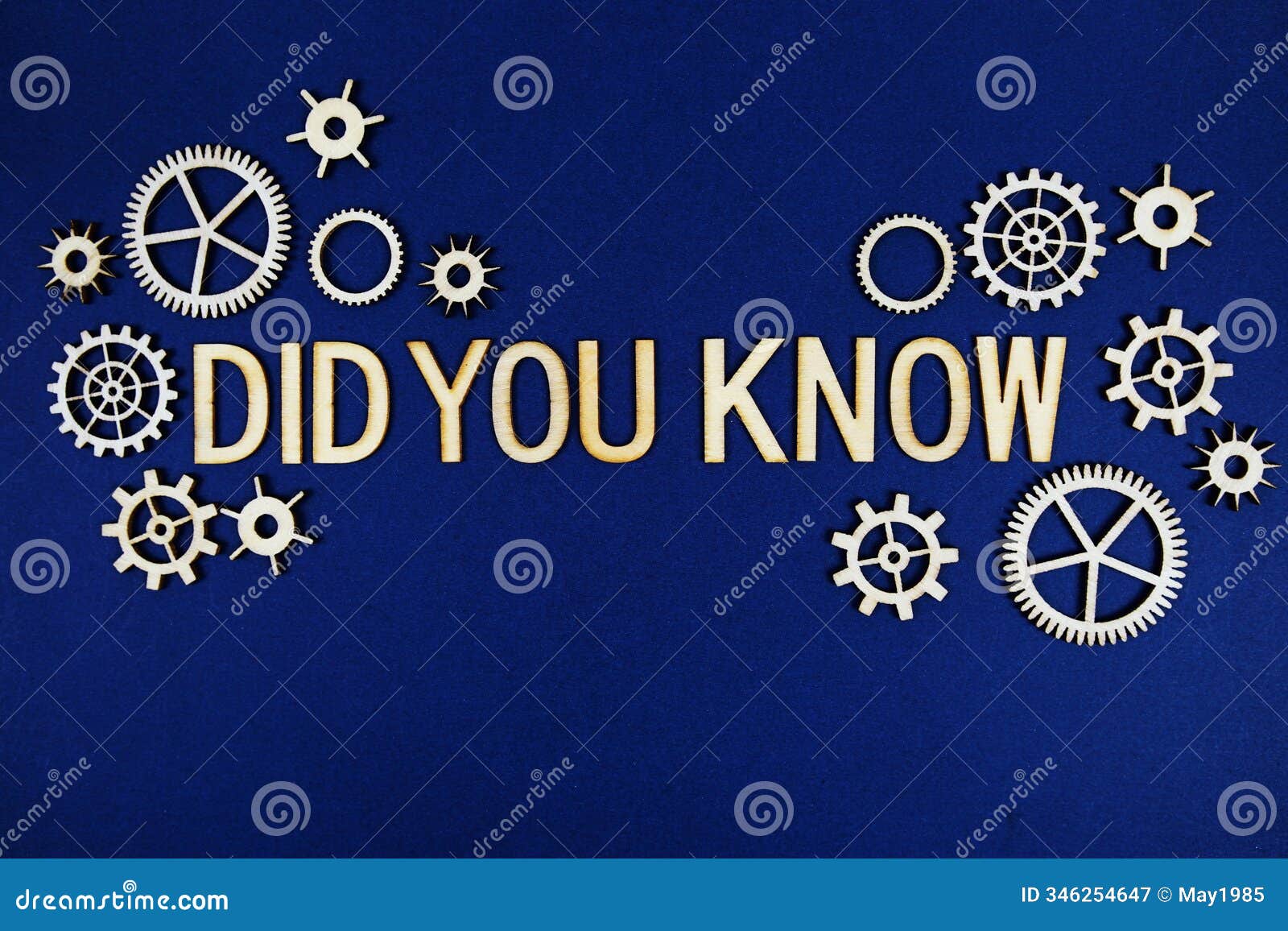 Did You Know Alphabet Letters With Gears Element On Navy Blue ...