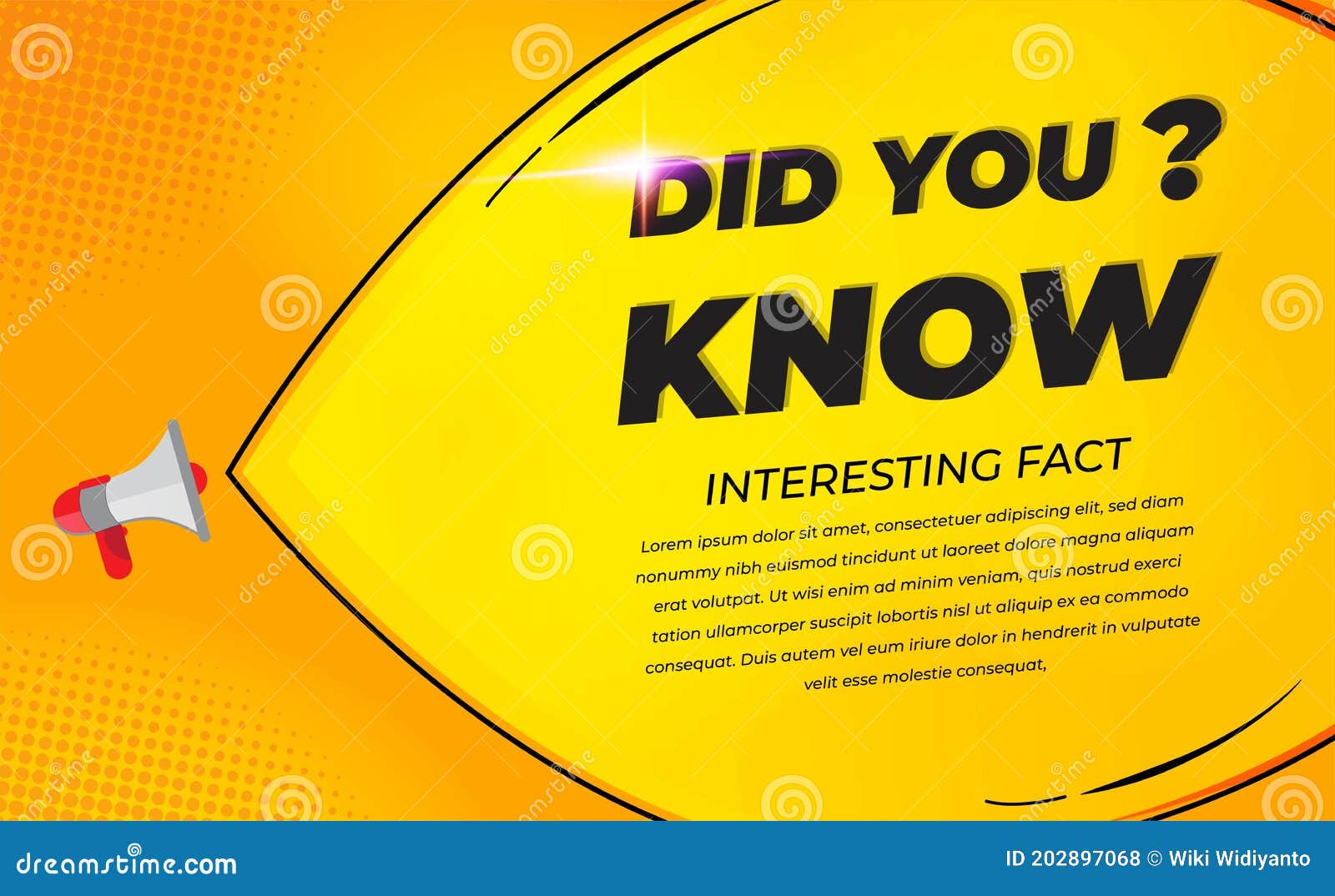 Did You Know Banner with Yellow Colour. Vector Illustration Stock ...