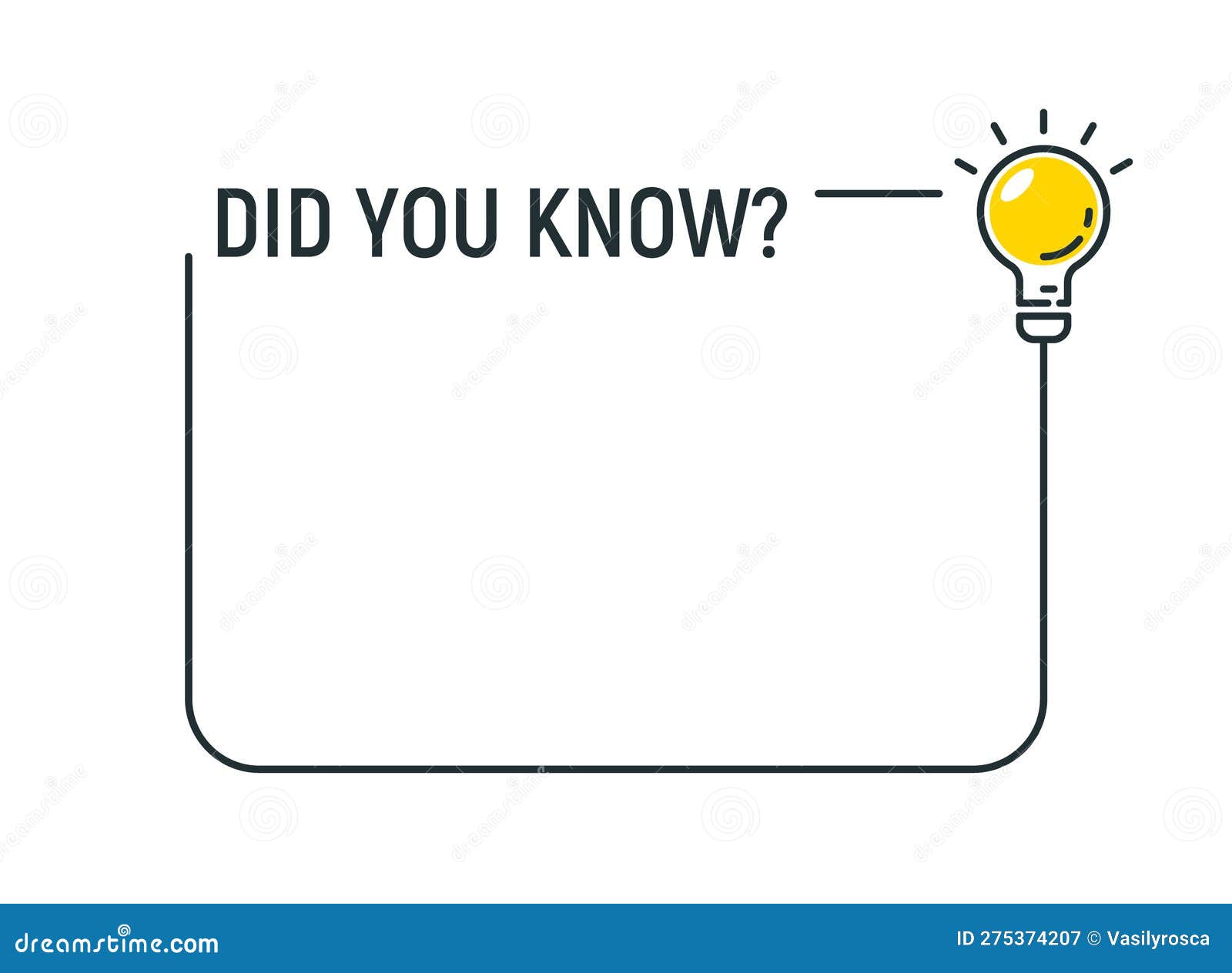 Did You Know Bulb Icon Trivia Fun Vector Question Interesting Knowledge ...