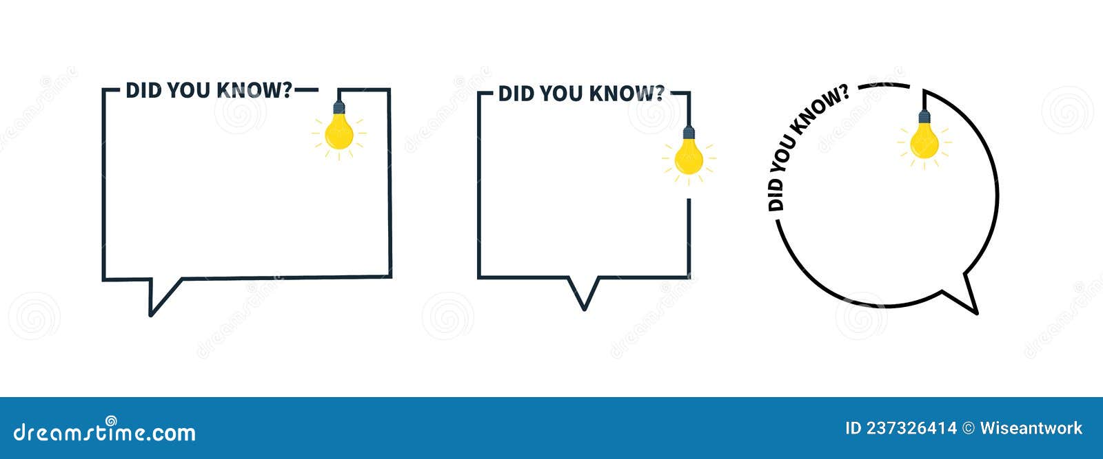 Did You Know in Frame. Icon of Question in Box with Bulb. Fun Template ...