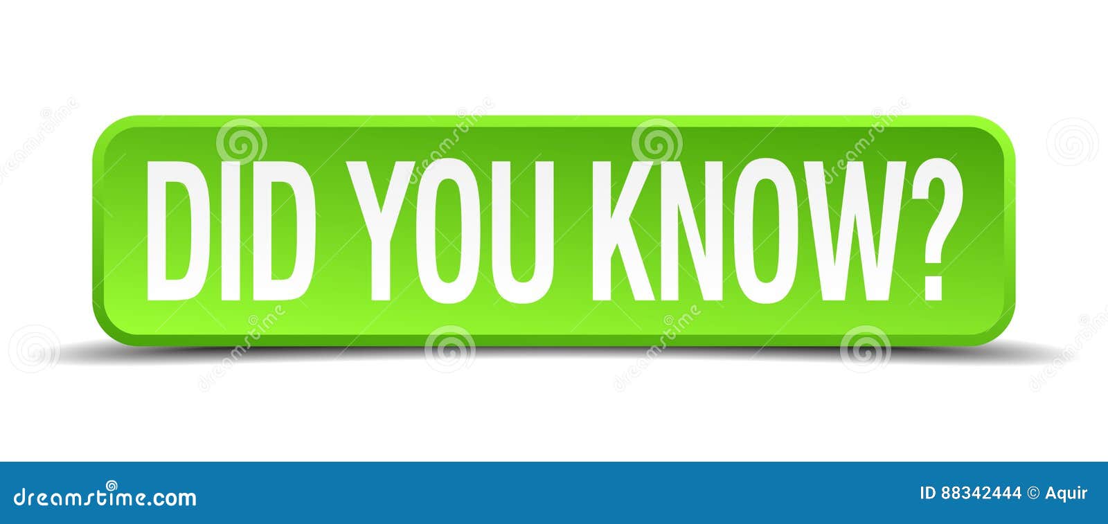 Did You Know Green 3d Realistic Square Button Stock Vector ...