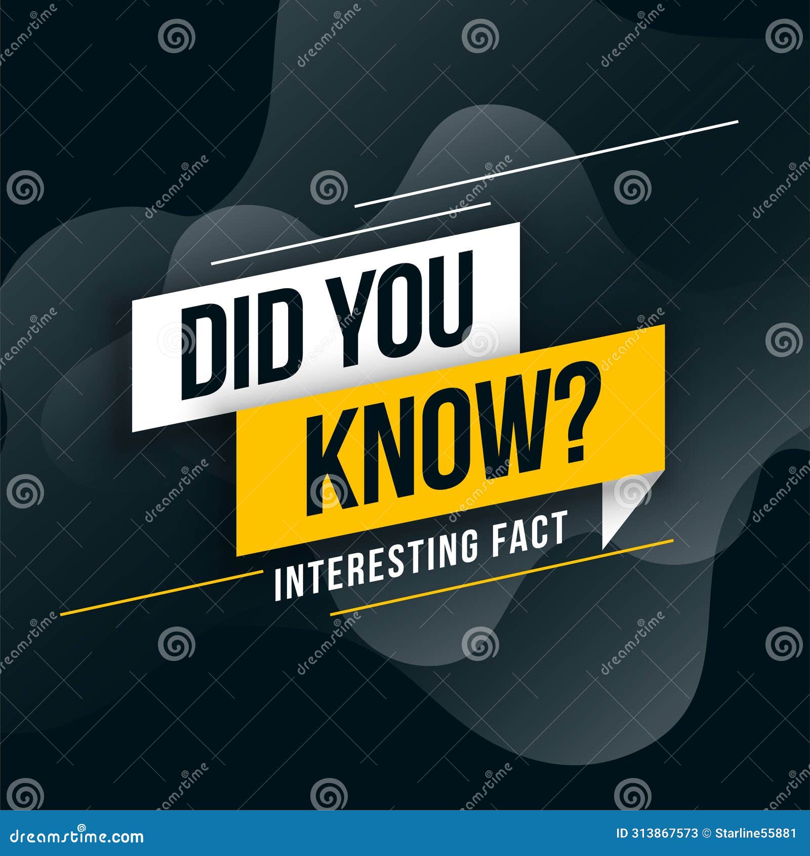 Did You Know Interesting Fact Background Design Stock Vector ...