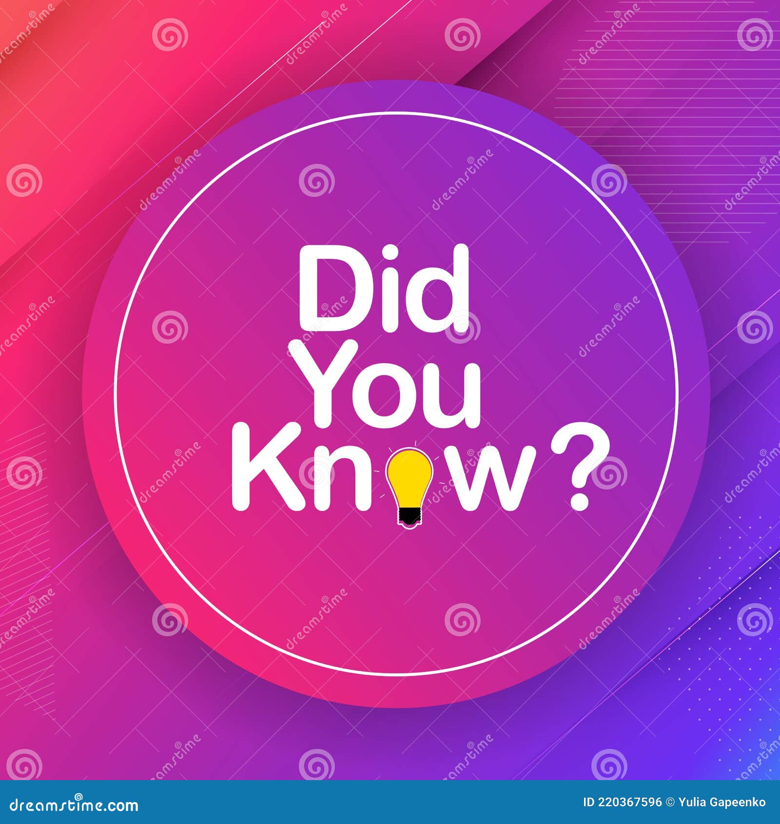 Did You Know Interesting Fact Label Sticker. Vector Illustration ...