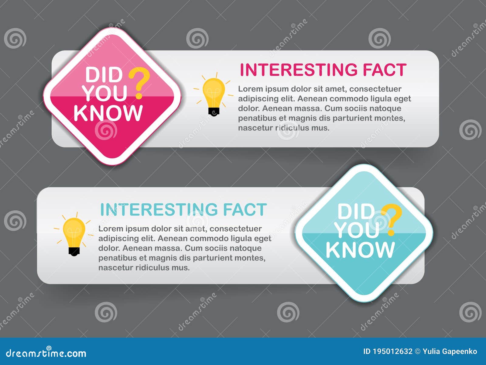Did You Know Interesting Fact Label Sticker Set. Vector Illustration ...
