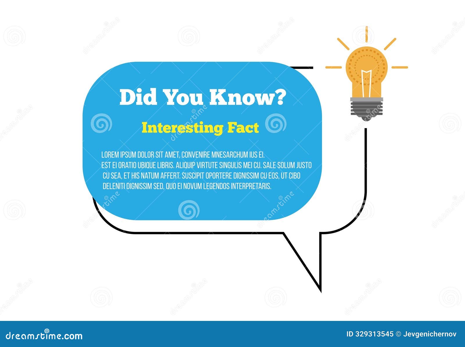 Did You Know Interesting Fact Speech Bubble with Light Bulb Stock ...