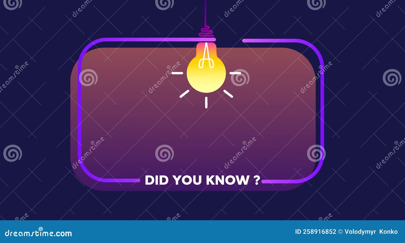 Did You Know Label Design with Light Bulb and Rays. Logo Design Stock ...